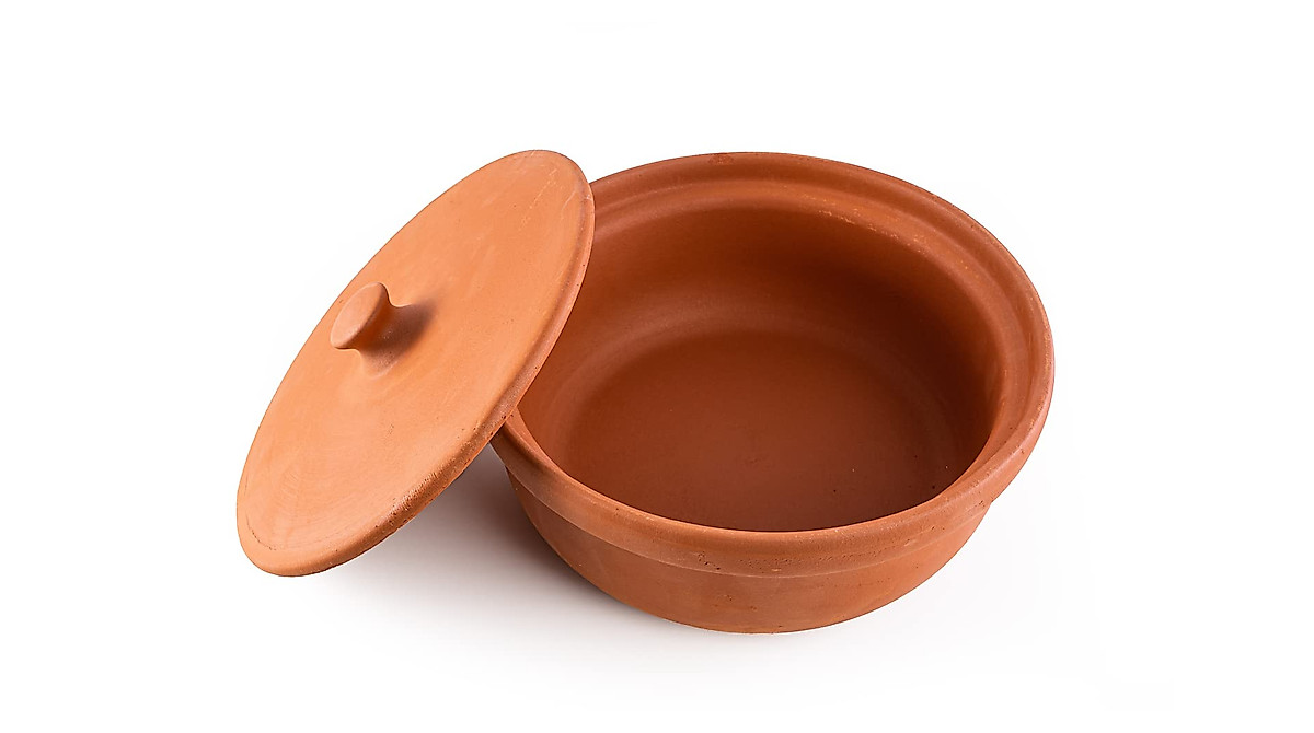 Luksyol Handmade Clay Pot: Unglazed Terracotta Cookware