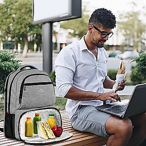 MATEIN Lunch Backpack, 17 inch Insulated Cooler Backpack with USB Charging Port for Women Men, Water Resistant College Lunch Box Backpack with Laptop Compartment for Work Picnic Travel Beach, Gifts