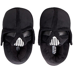 Disney Mandalorian Boys' Star Wars Slippers - 3D Baby Yoda Plush Fuzzy Slippers - Darth Vader Slippers for Boys (Shoe Size 11-5), Size 11-12, Darth Vader