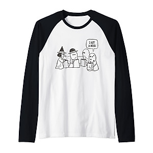 Peanuts Halloween Charlie Brown I got a Rock Raglan Baseball Tee