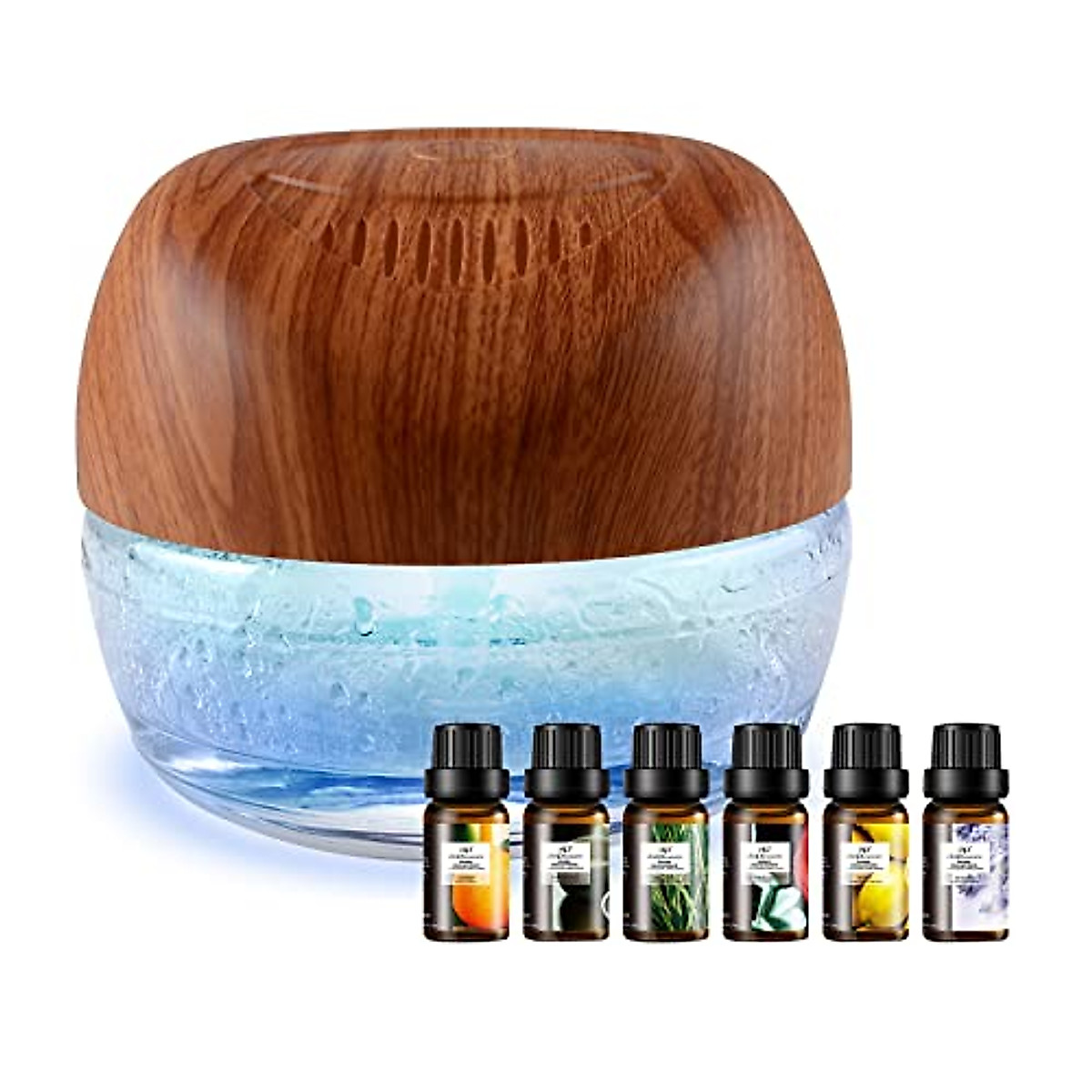 ap airpleasure Water-Based Purifier Air Washer, Revitalizer with 6 Colorful lights- Plus Lavender, Orange, Citronella,Lemon, Breathe Easy, Jasmine & Camellia, 10ml Each