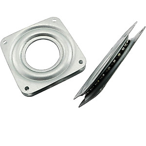 Longdex Lazy Susan Bearing 2PCS 3 Inch Square Lazy Susan Turntable Rotating Bearing Plate for DIY Project Silver
