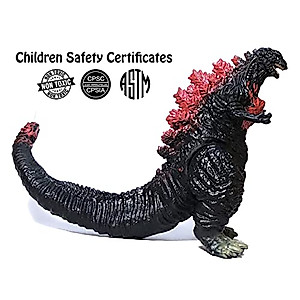 EZFun Set of 8 Godzilla Toys Movable Joint Birthday Kids 2019 Action Figures King of the Monsters Burning Heisei Mecha Ghidorah Pack Plastic Mini Dinosaur Playsets Cake Toppers Package