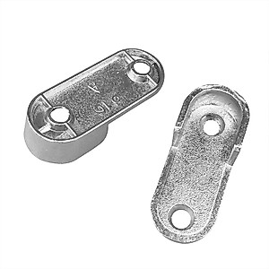 Alamic Oval Closet Rod End Supports with Mounting Screws for 15 x 30mm Rods - 12 Pack