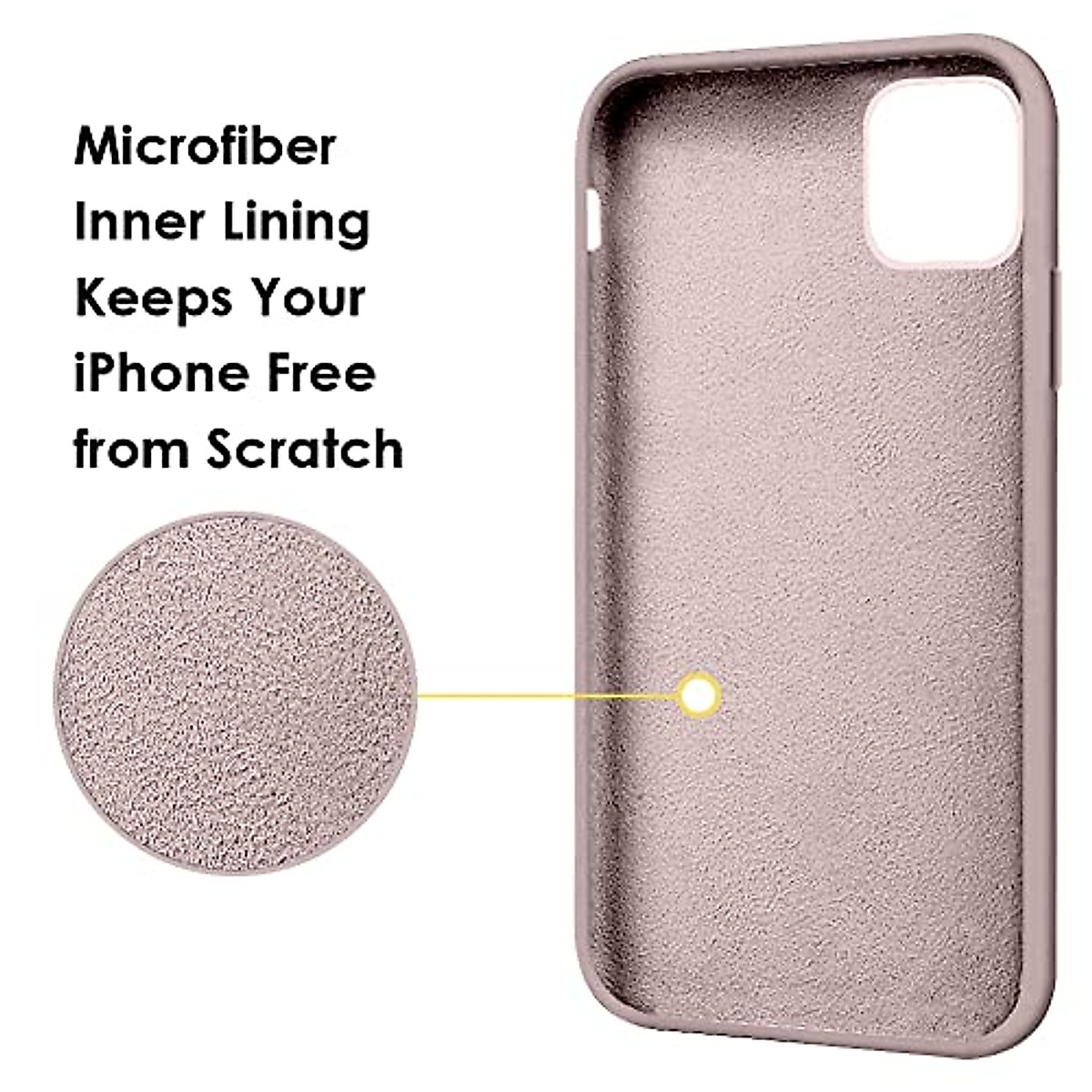 MOCCA Compatible with iPhone 13 Pro Max Case 6.7inch with Ring Kickstand |Liquid Silicone|Microfiber Linner|Anti-Scratch Full-Body Shockproof Protective Case for iPhone 13 Pro Max Women Girl-Pink Sand