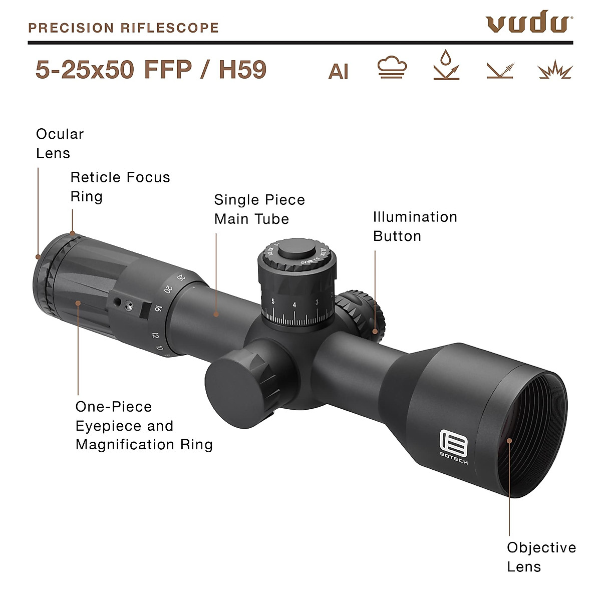 EOTECH Vudu 5-25x50mm Precision Rifle Scope