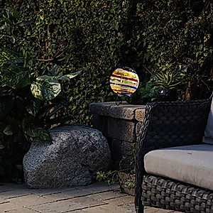 Alpine Corporation HGY310A-TM Gazing Globe with LED Lights, 10 Inch Tall, Multi-Color