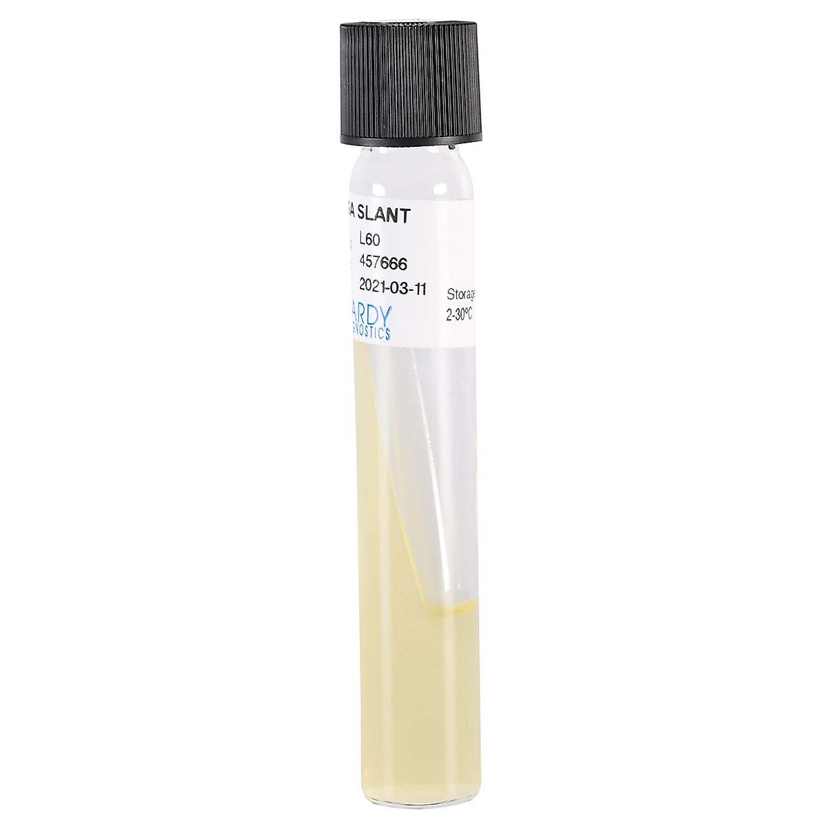 Tryptic Soy Agar (TSA) Slant, General Growth Medium, 16x100mm Glass Tube, Order by the Package of 20, by Hardy Diagnostics