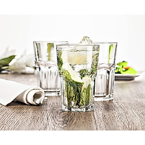 Fortessa Basics Chez Bistro Everyday 12 Pack Set Glassware Kitchen and Barware Great for: Beer, Cocktails, Water, Juice, Iced Tea, Soft Drinks., Cooler Glass, 16 Ounce