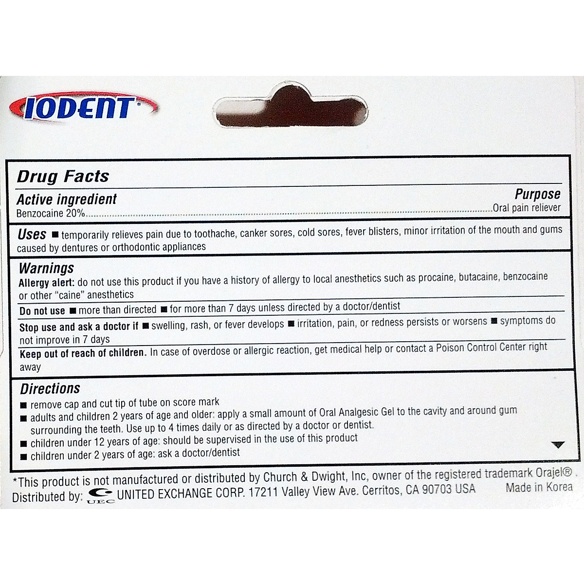 IODENT ORAL ANALGESIC GEL 0.42 OZ