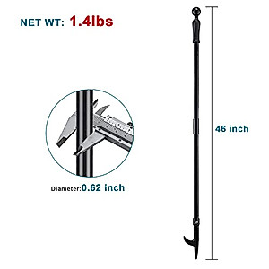 Outdoor Fire Poker for Fire Pit, 46 inch Camping Fire Poker for Fire Pit Outside, Heavy Duty Outdoor Indoor Fire Stoker, Firepit Tools Accessories for Party Campfire Black