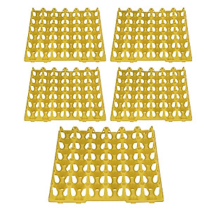 Egg Storage Tray, 30 Cell Egg Crates Plastic Reusable Stackable 5PCS for Hennery for Farm(yellow)