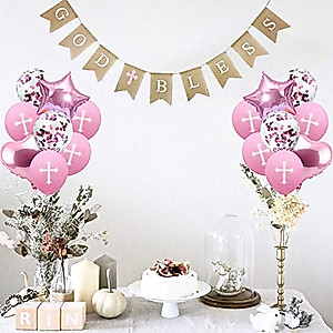 God Bless Banner Baptism, Baptism Decorations Girl, Confirmation Balloons, First Communion Balloons, Cross Balloons for Baptism, Baptism Cross Balloons, Baptism Decorations, Baby Shower