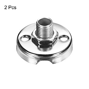PATIKIL 0.71" Microphone Flange Mount, 2 Pack M10 Male Thread Nut Screw Round Base for Microphone Gooseneck Hose Adapter, Silver Tone