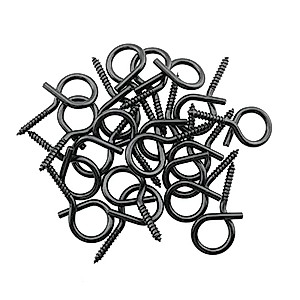ITROLLE 20Pcs 304 Stainless Steel Christmas Lights Hanger Hooks, Easy Release Open Loop with Buckle Design, Black