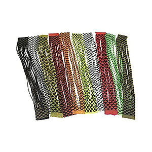 20Pc 10Colours Fishing Jig Lures Mixed Colors DIY Silicone Whole Sheet Skirts for Jig Lures Regular Skirt Colours with Fly Tying Material Free Rubber Band CMB3#