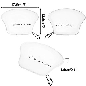 5 Pack Face Covering Storage Case Plastic Portable Face Covering Box Waterproof Reusable Organizer Box with Metal Ring, Portable Face Covering Holder Bag Keeper, Each Fits 3 Face Coverings