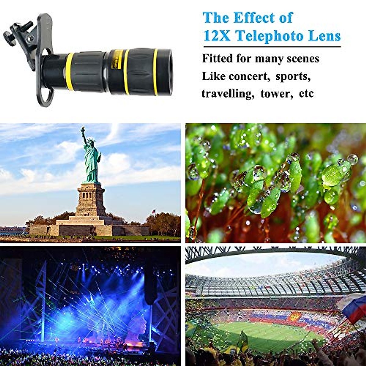 Cell Phone Camera Lens Kit, SEVENKA 18X Telephoto Lens with Remote Shutter, Tripod, Fisheye, Macro and Wide Angle Lens for iPhone 11 Pro Max X XS Max XR/8/7/6/6s Samsung Android Smartphone
