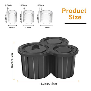Khlotiko Ice Mold for Stanley Cup, Silicone Ice Cube Tray With Lid for 20-40oz Tumbler, for Chilling Whiskey, Cocktails, Drinks, Coffee, Easy Fill and Release Ice Maker, Stanley Cup Accessories