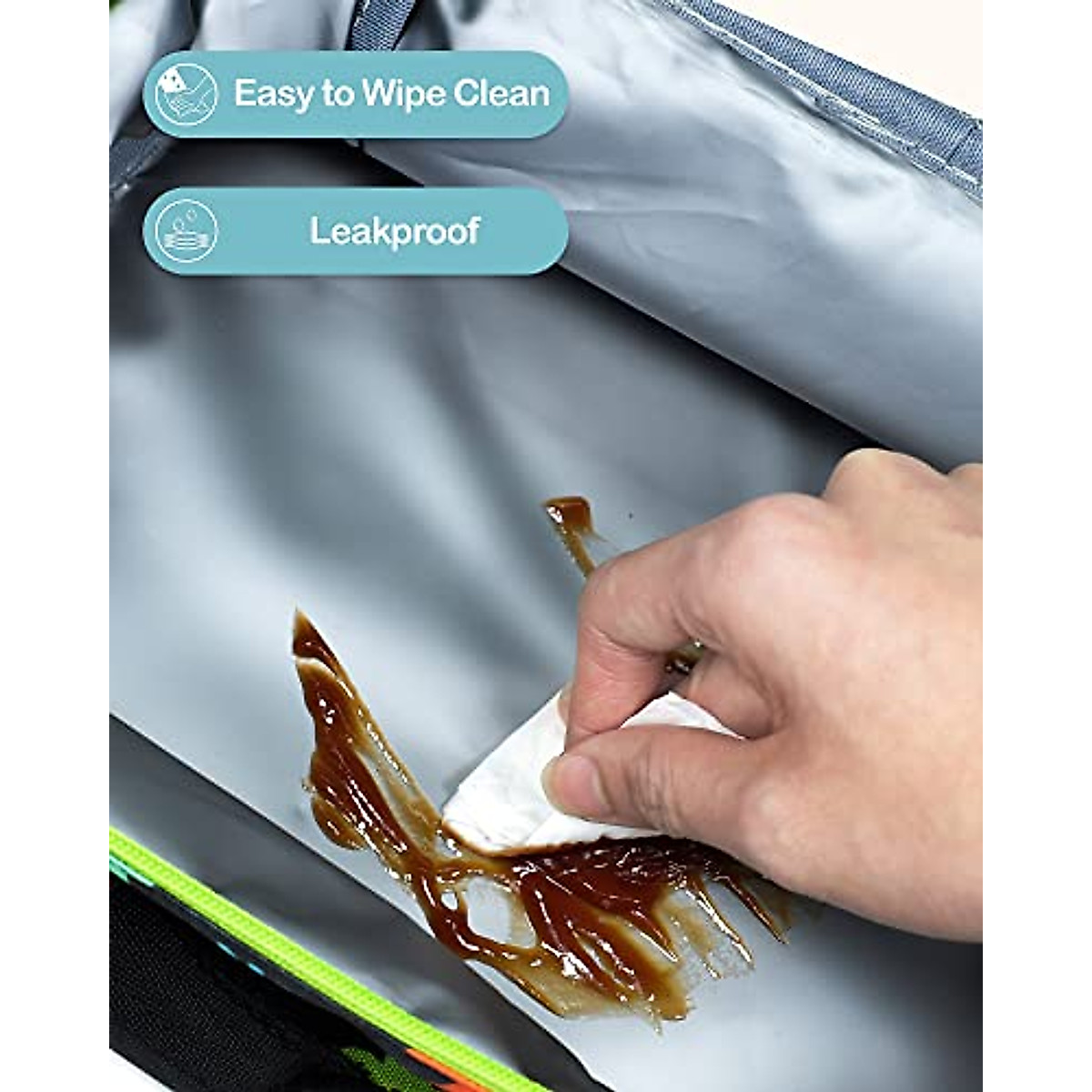 Bagseri Lunch Box, Kids Insulated Lunch Box for Boys, Portable Reusable Toddler Lunch Cooler Bag Thermal Organizer, Water-resistant Lining (Black, Dinosaur)