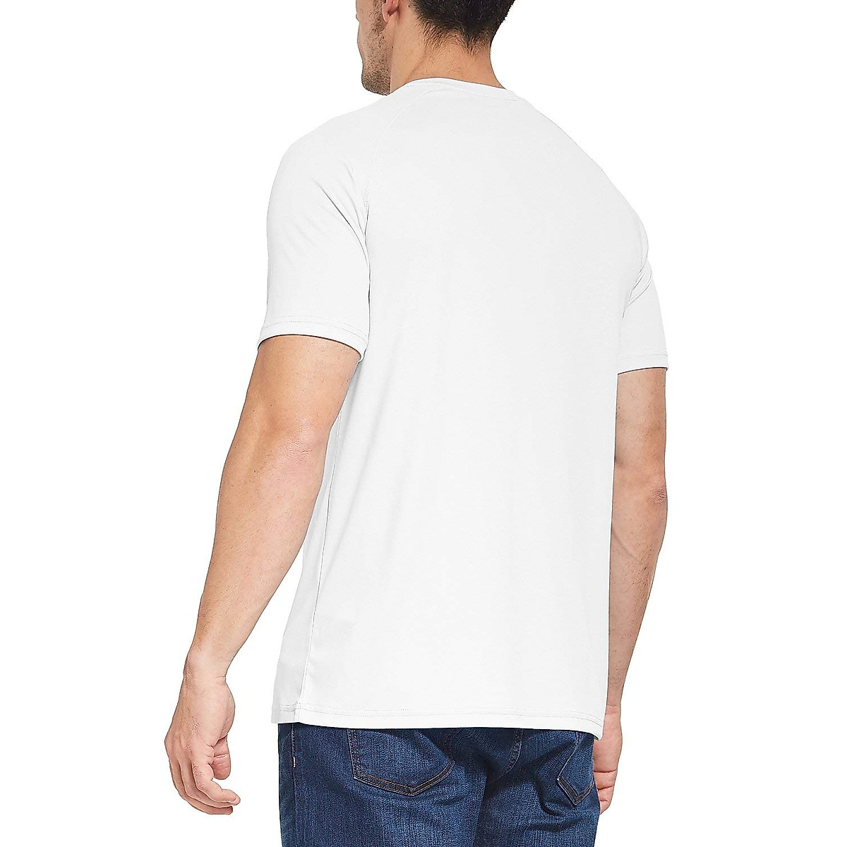 BALEAF Men's UPF 50+ Outdoor Running Workout Short-Sleeve T-Shirt White Size S