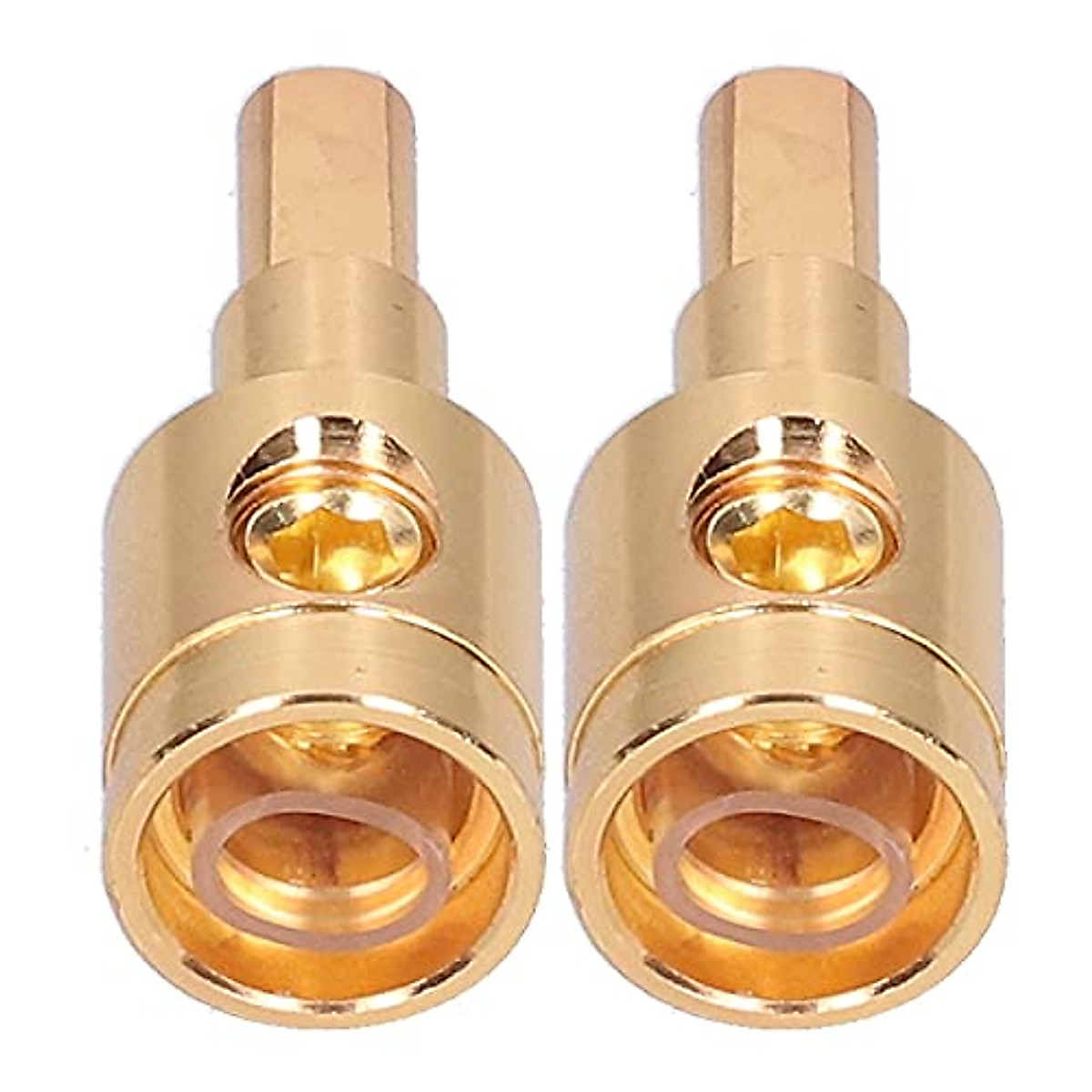 2Pcs 0Ga Wire Reducer,Power Wire Gauge Reducer Terminal Connector Pure Copper Gold Plated for Car O Amplifier Modification 0 Awg to 4 Awg Reducer