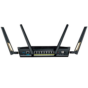 ASUS AX6000 WiFi 6 Gaming Router (RT-AX88U) - Dual Band Gigabit Wireless Router, 8 GB Ports, Gaming & Streaming, AiMesh Compatible, Included Lifetime Internet Security, Adaptive QoS, MU-MIMO