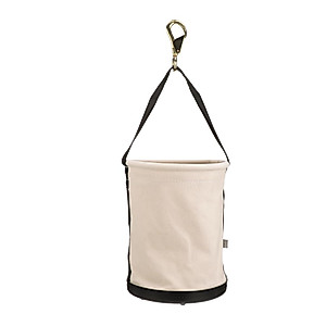 Klein Tools 5109SLR Canvas Bucket, All-Purpose Tool Bucket with Plastic Bottom with Drain Holes, Work Bucket is Load Rated Up to 150-Pounds