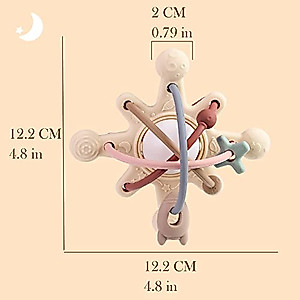 Baby Sensory Teething Toys - Baby Teether - Montessori Toys for Babies - Baby Rattles Shower Gifts for Boys Girls 0 3 6 9 12 18 Month 1 One Year Old Infant Newborn Toys - Baby Travel Toys