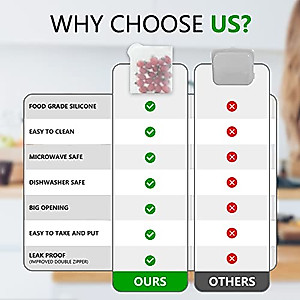 MAISON HUIS Silicone Sandwich Storage Bag, Extra Thick Reusable Silicone Sandwich Washable Bag, BPA Free Kitchen Storage Bag for Food, Leakproof(1PC,White)