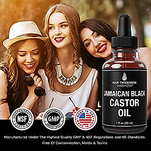 Jamaican Black Castor Oil For Hair Growth. Vegan Scalp Treatment For Women, Men with Dry, Frizzy, Weak Hair, Hair Loss 1oz