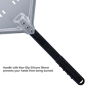 Komista Perforated Professional Aluminum Pizza Peel, 12x14 inch Hard-Anodized Blade, Fully Aluminum Alloy, Easy to Clean and Very Durable, Extra Strong and Smooth…