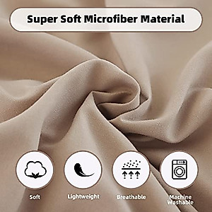 weigelia California King Comforter Set Boho Taupe Cal King Bed Set 7 Pieces Comforter Set with Sheets Solid Lightweight Bed Comforter Microfiber Cal King Bedding Set Soft All Season for Women Men