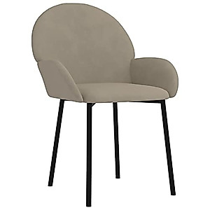 vidaXL Dining Chairs in Light Gray Velvet - Elegant, Modern Design, Comfortable Foam Filling, for Living Room, Dining Room, and More - Set of 2