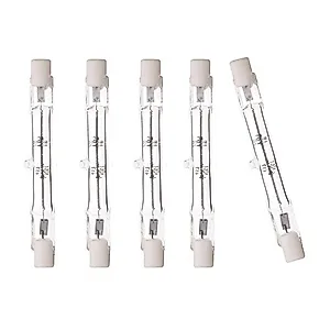 Edearkar 78mm 200W Halogen Light J Type Double Ended T3 Halogen Light Bulbs 120V 200W Flood Lights Quartz Tube Lamps for Work, Security, Landscape Lights, Floor Lamps, Pack of 5
