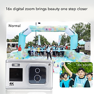 VBESTLIFE Digital Camera, Retro Digital Camera Dual Screen Front Selfie Screen, Compact Camera Portable with Dual High Definition Cameras, 16X Digital Zoom Auto Focus Camera Built in Flash