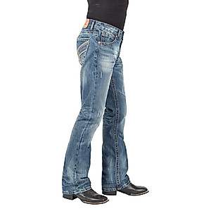 Stetson Men's 1014Rocker Fit Bootcut Jeans Blue 34W x 36L