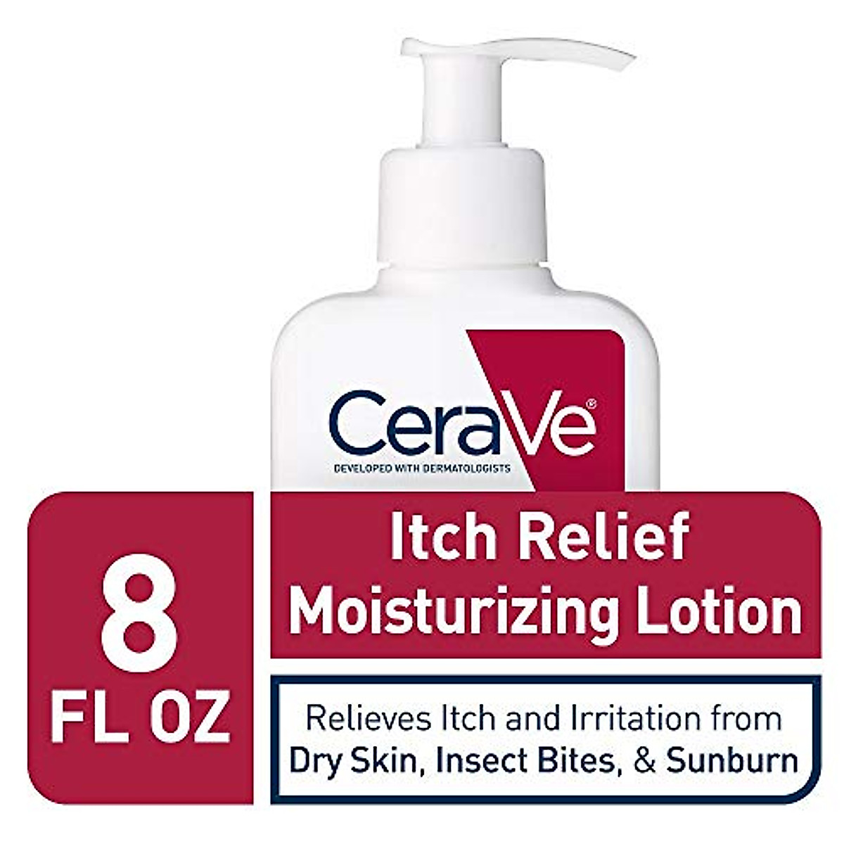 CeraVe Moisturizing Lotion for Itch Relief | 8 Ounce | Dry Skin Itch Relief Lotion with Pramoxine Hydrochloride | Fragrance Free (Pack of 4)