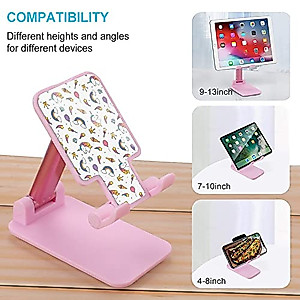 Unicorn Rainbow Ice Ice Cream Foldable Desktop Cell Phone Holder Portable Adjustable Stand for Travel Desk Accessories