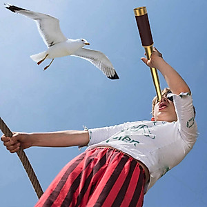 Pirate Monocular Telescope Treasure Map Pocket Compass Party Accessory Set for Pirate Party, High Powered Collapsible Spyglass with Pirate Treasure Map Pocket Compass for Pirate Party Supplies