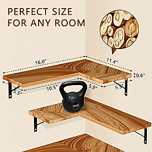 XKY Corner Floating Shelves, Corner Wall Shelf Set of 3, Floating Wall Shelves, Floating Corner Shelves for Bedroom Living Room Kitchen