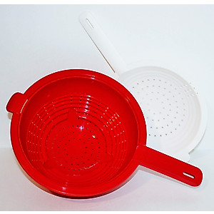 Tupperware Double Colander in Red and White