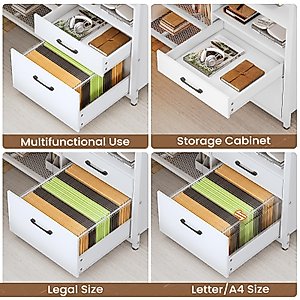 SEDETA White Computer Desk with Drawers, 55" Home Office Desk with File Drawer and Storage Shelves, L Shaped Gaming Desk with LED Lights and Monitor Shelf