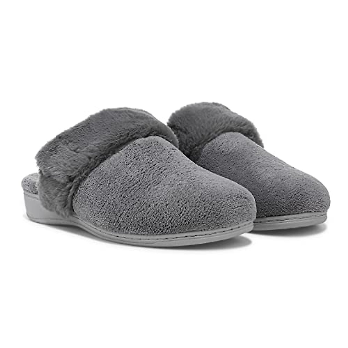 Vionic Adjustable Slipper with Orthotic Arch Support - Ind Charcoal - 7 Medium