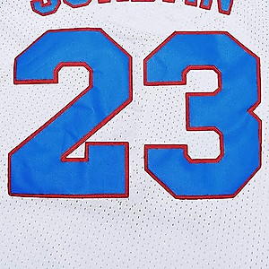 CAIYOO 23 Space Movie Youth Basketball Jersey for Boys Fit Age 5-18 Kids (White, Small)