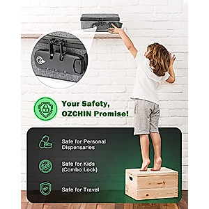 OZCHIN Portable Protection Hard EVA Case with Combination Lock Medicine Lock Bag Storage Case Container Travel Protective Carrying Storage Bag