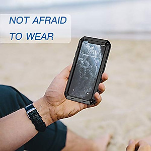 Lanhiem iPhone 11 Pro Max Metal Case, Heavy Duty Shockproof [Tough Armour] Rugged Case with Built-in Glass Screen Protector, 360 Full Body Protective Cover for iPhone 11 Pro Max (6.5 Inch) -Black