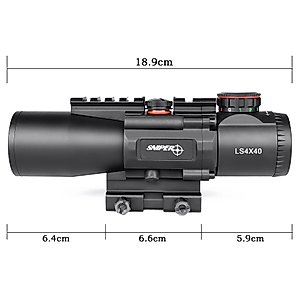 4x40mm Prism Scope GIII LS4X40 Red/Green/Blue Illuminated Reticle 4X Prism Scope (Chevron Reticle)