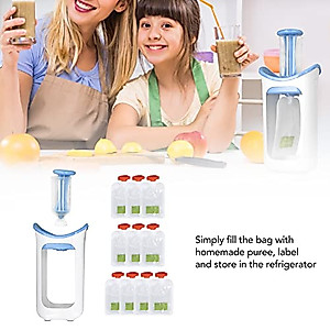 YEmirth Baby Food Maker with 10PCS Pouch, Squeezes Station Fresh Fruit Juice Puree Squeezer Reusable Storage Bags for Snacks Storage, Perfect Home Outdoor Camping Traveling(A1)