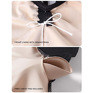 Phoeswan Skirted Dance Leotards, Women's Dance Skirt Black Cotton Short Sleeve Dance Dress for Ballet, Aerobics, Size X-Large